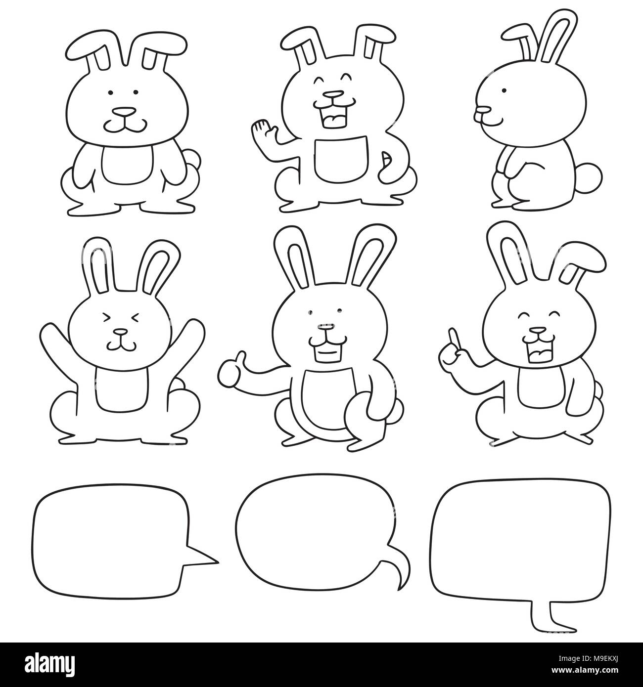 vector set of rabbit Stock Vector Image & Art - Alamy