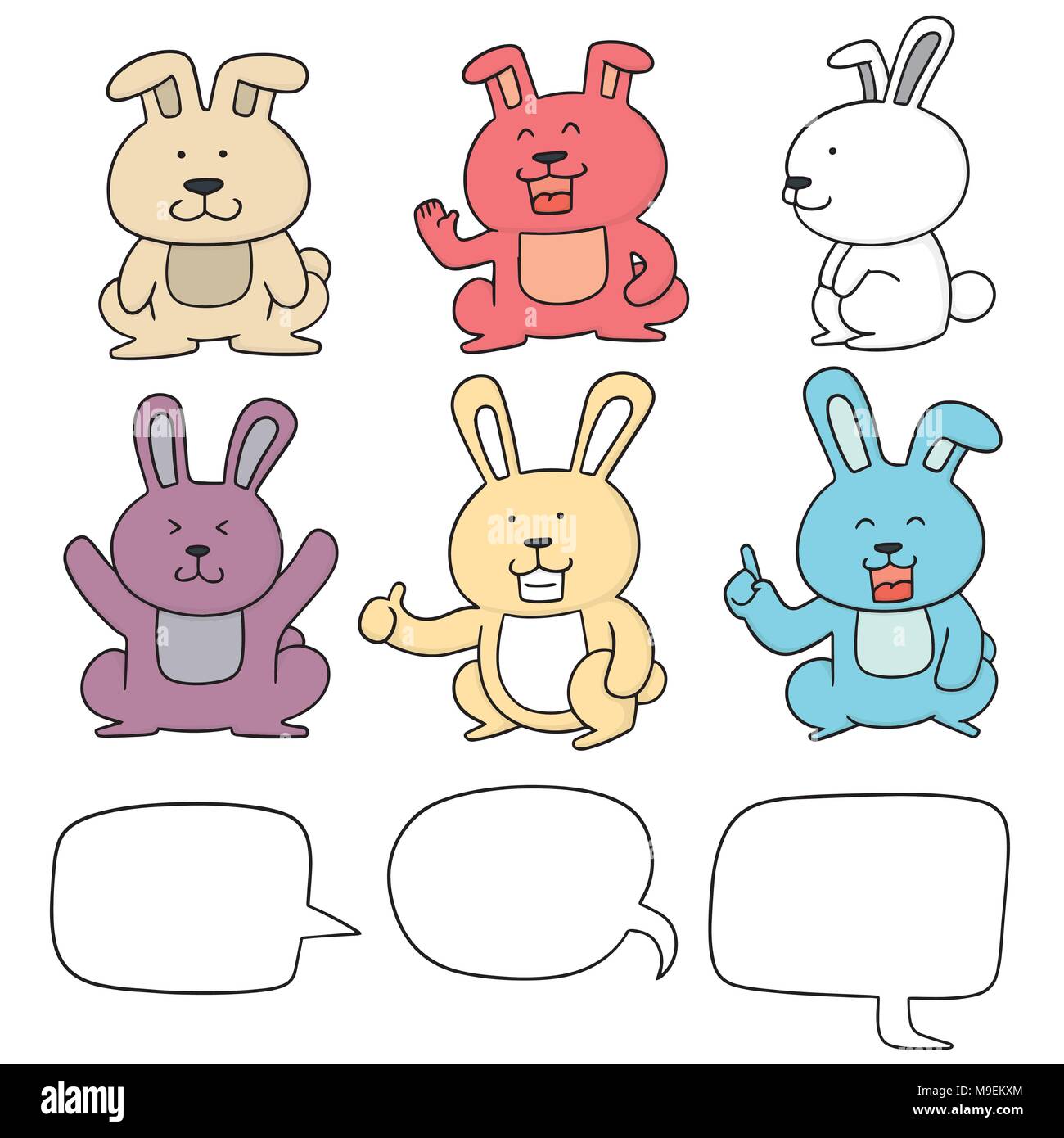 vector set of rabbit Stock Vector Image & Art - Alamy