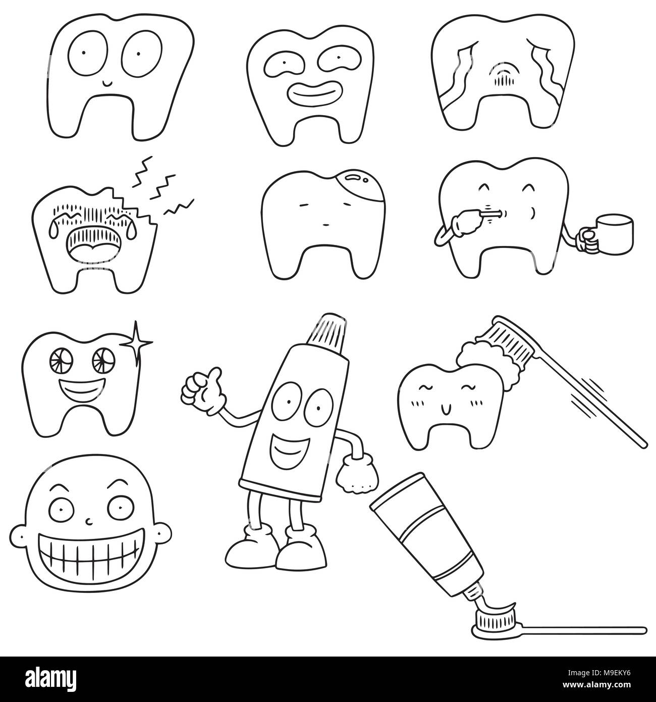 vector set of teeth Stock Vector Image & Art - Alamy