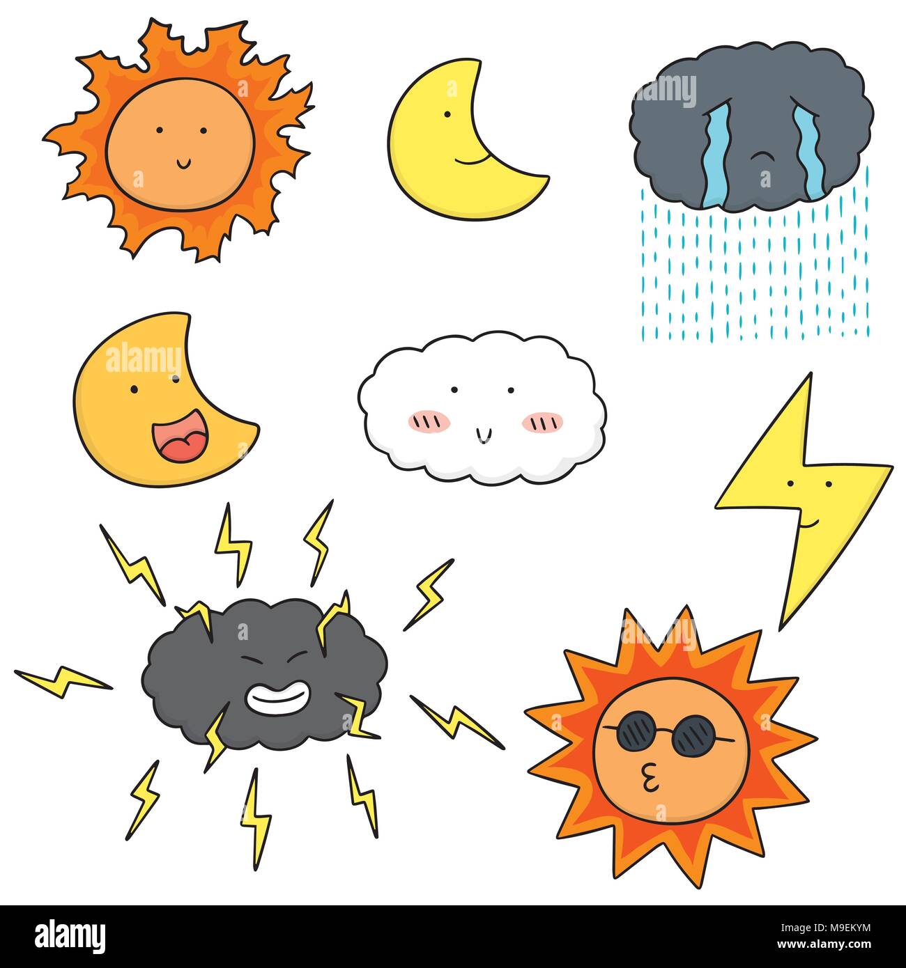 vector set of weather Stock Vector Image & Art - Alamy