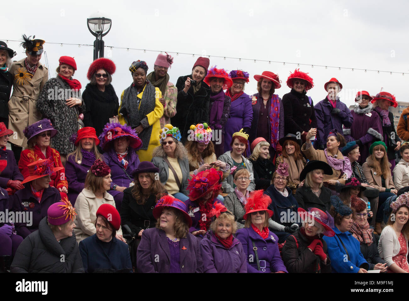 London, UK, 25 Mar 2018. Participants in the Hat Walk for London Hat ...