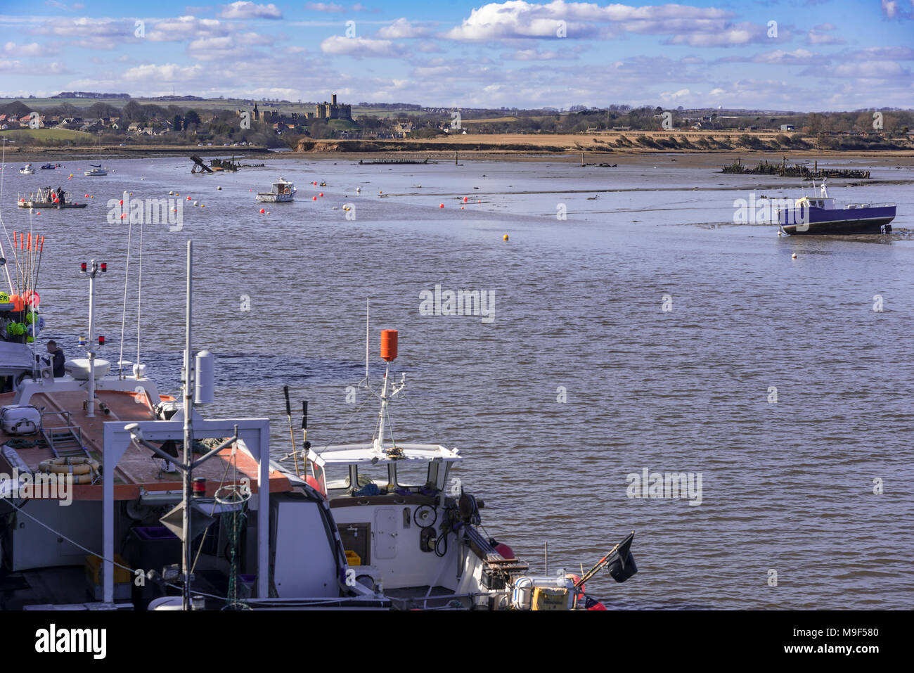 The river Coquet at Amble. Northumberland Stock Photo - Alamy