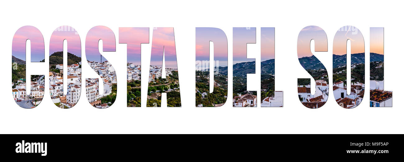 Costa del Sol letters isolated with image, panoramic view Stock Photo ...