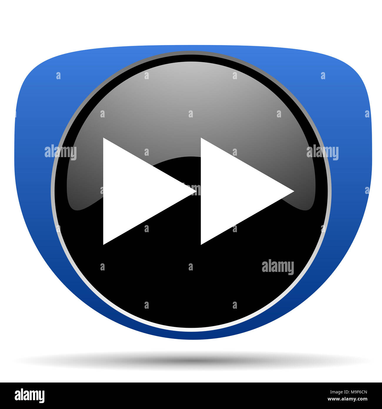 Rewind back icon blue Cut Out Stock Images & Pictures - Alamy