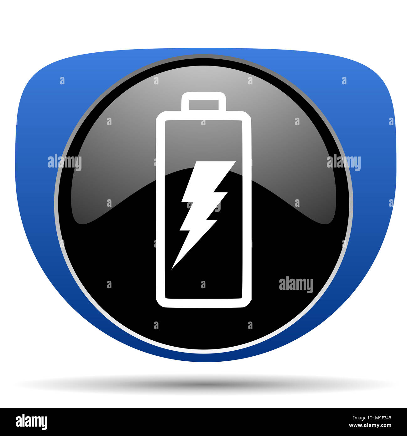 Battery icon black and blue icon Cut Out Stock Images & Pictures - Alamy