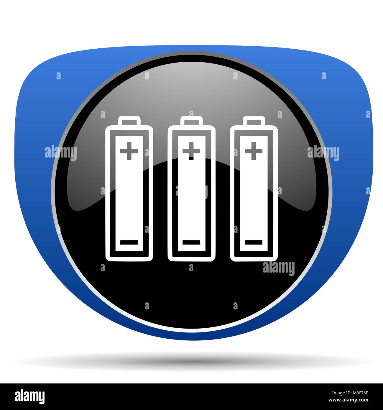 Battery icon black and blue icon Cut Out Stock Images & Pictures - Alamy