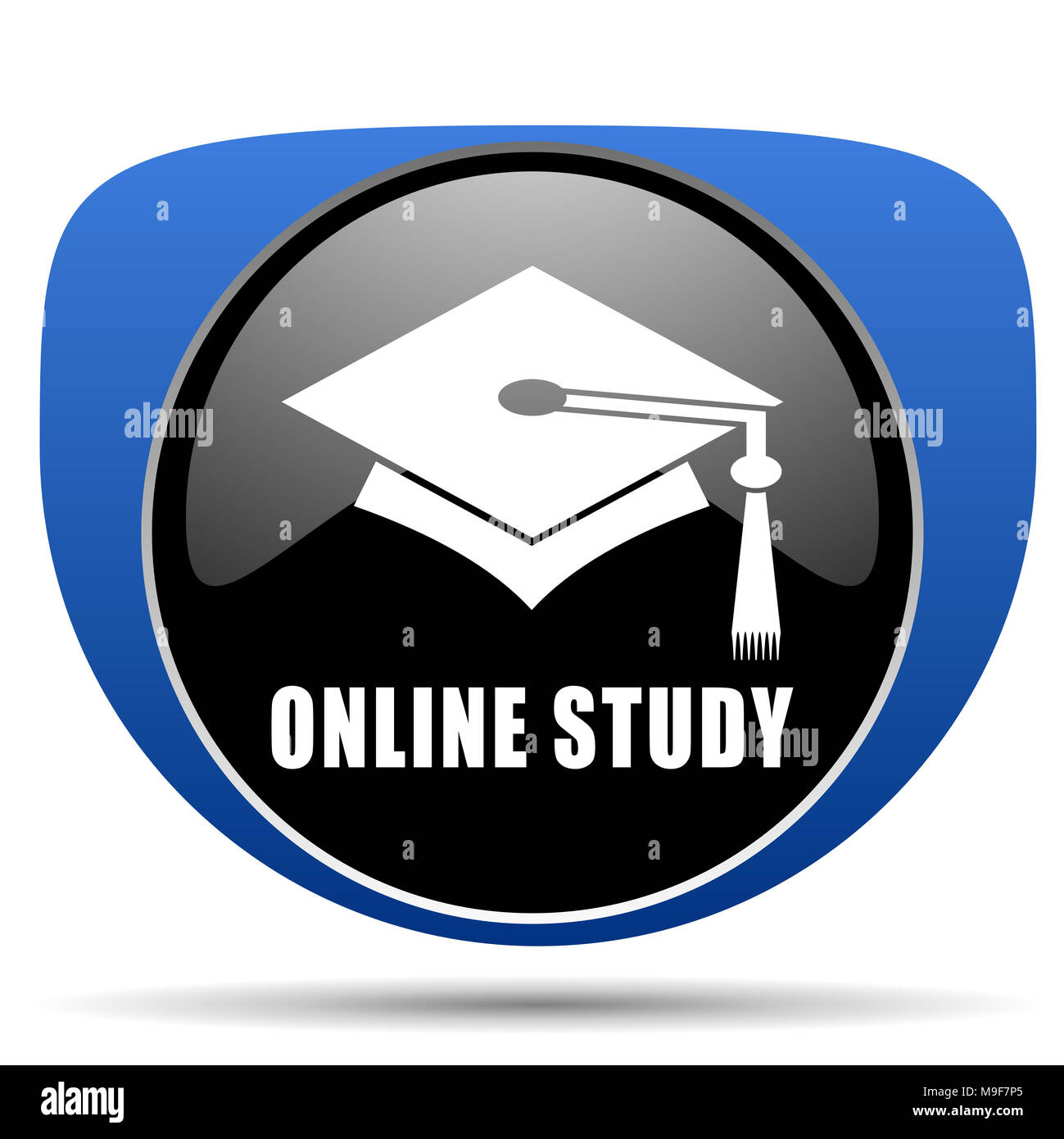 Blue online education graduation icon Cut Out Stock Images & Pictures ...