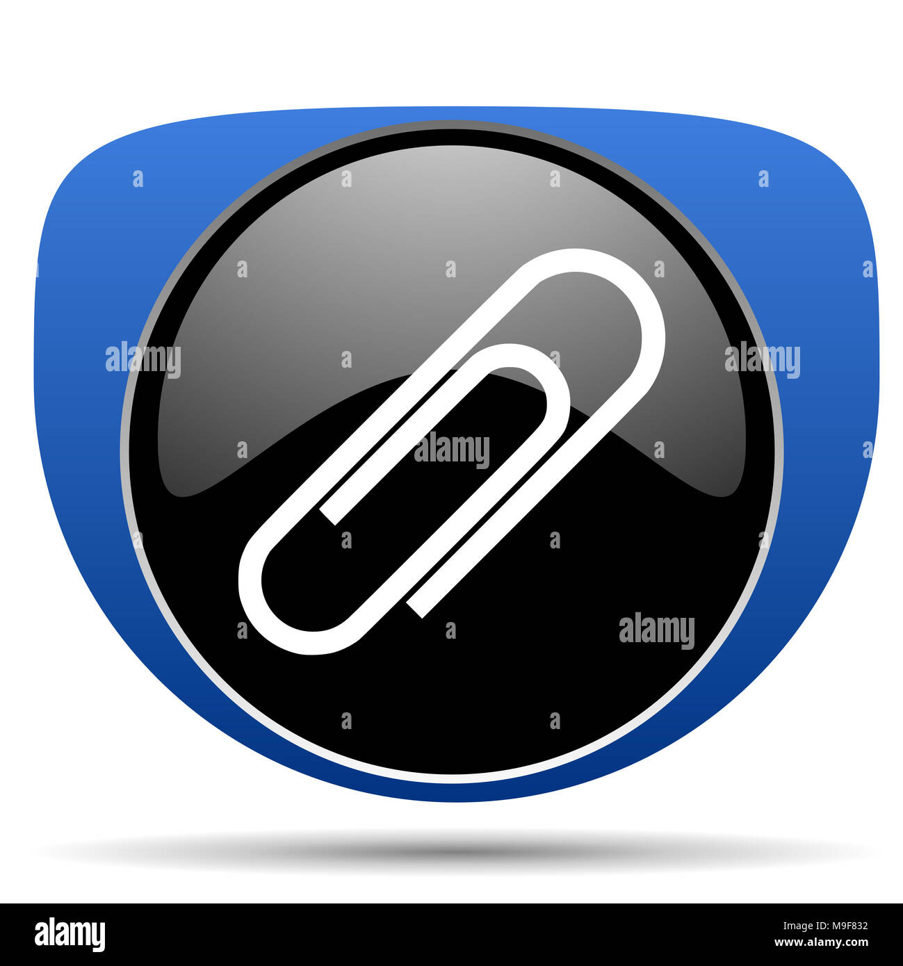 Blue metal paperclip icon hi-res stock photography and images - Alamy