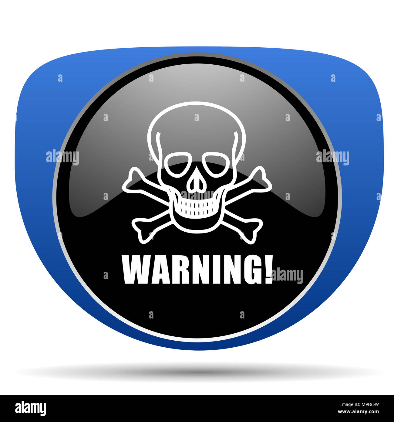 Warning skull web icon Stock Photo - Alamy