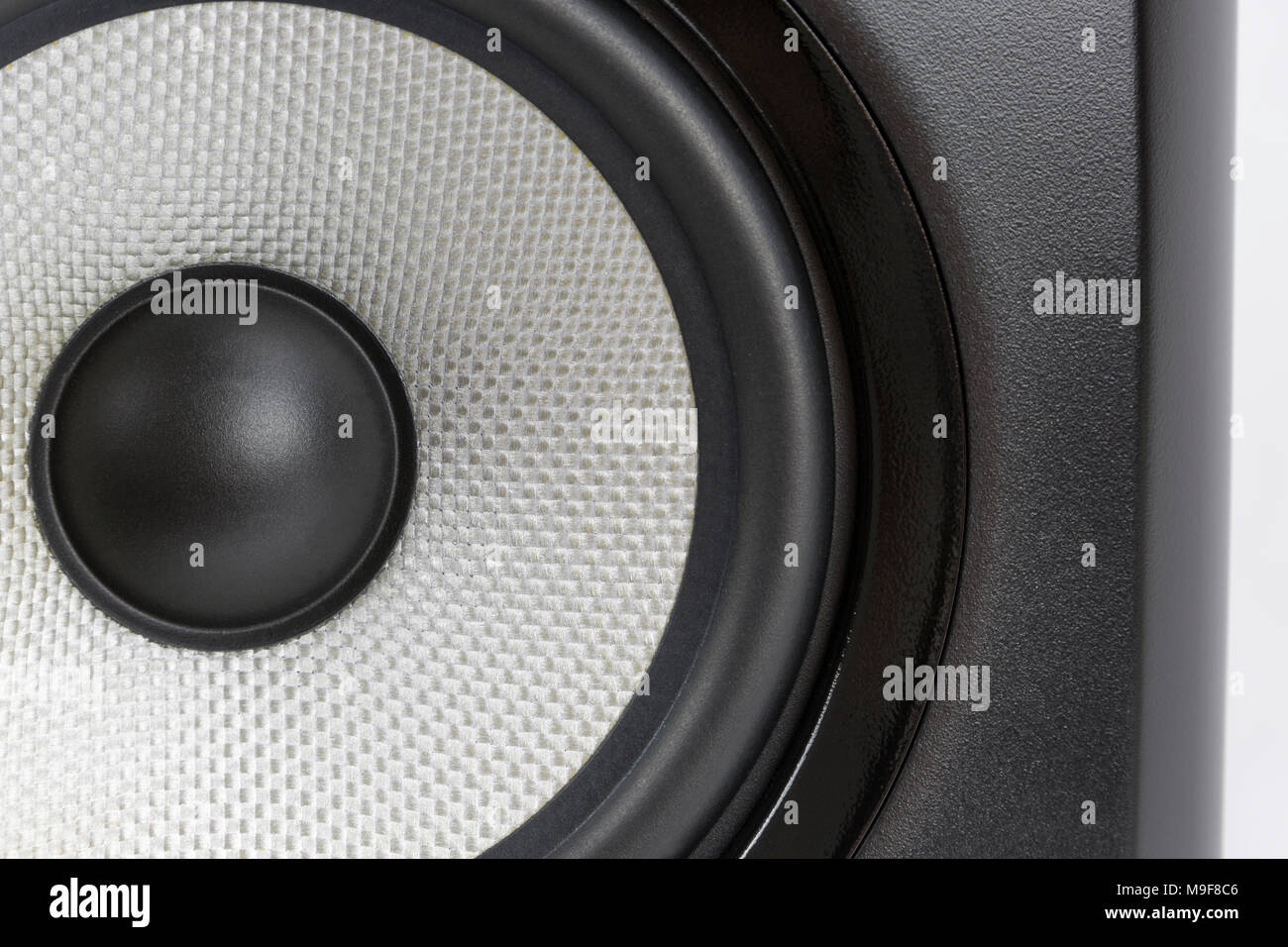single black professional sound studio monitor on white background ...