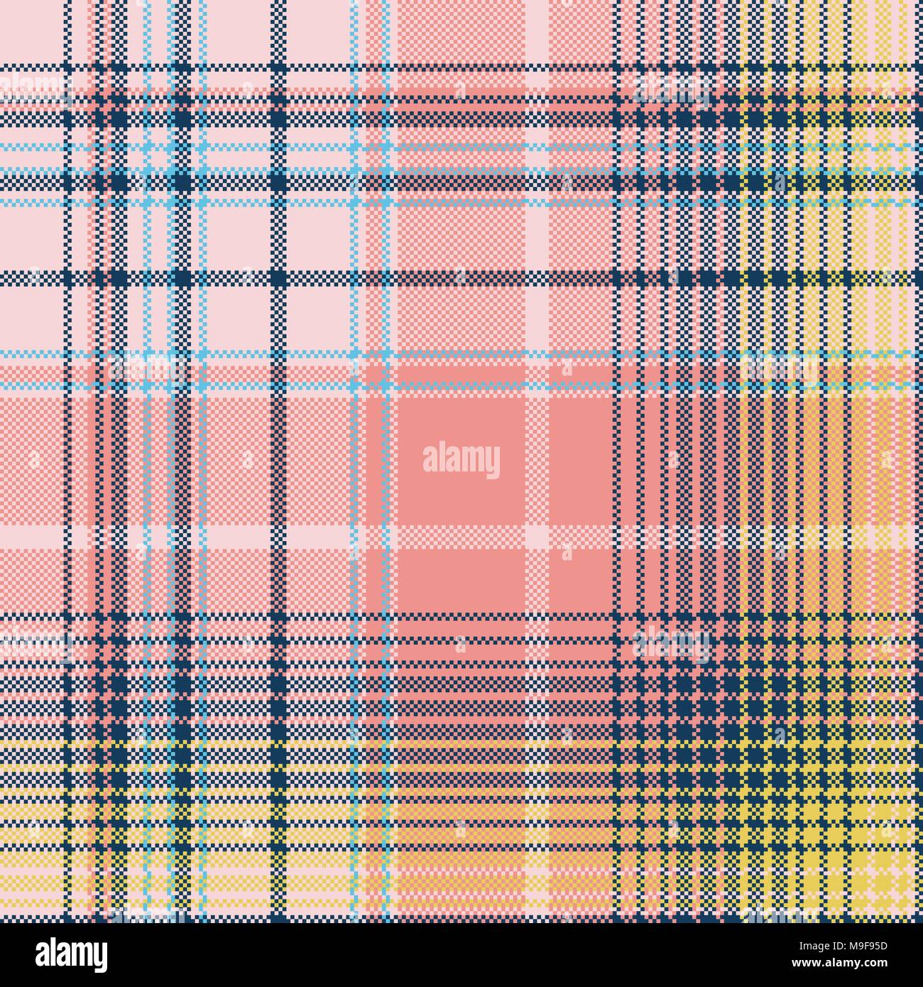 Light color check plaid pixel seamless pattern. Vector illustration ...
