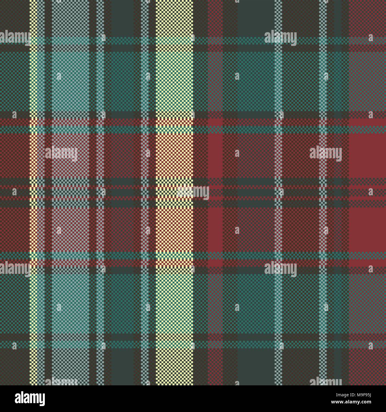 Plaid pixel fabric texture seamless pattern. Vector illustration Stock ...