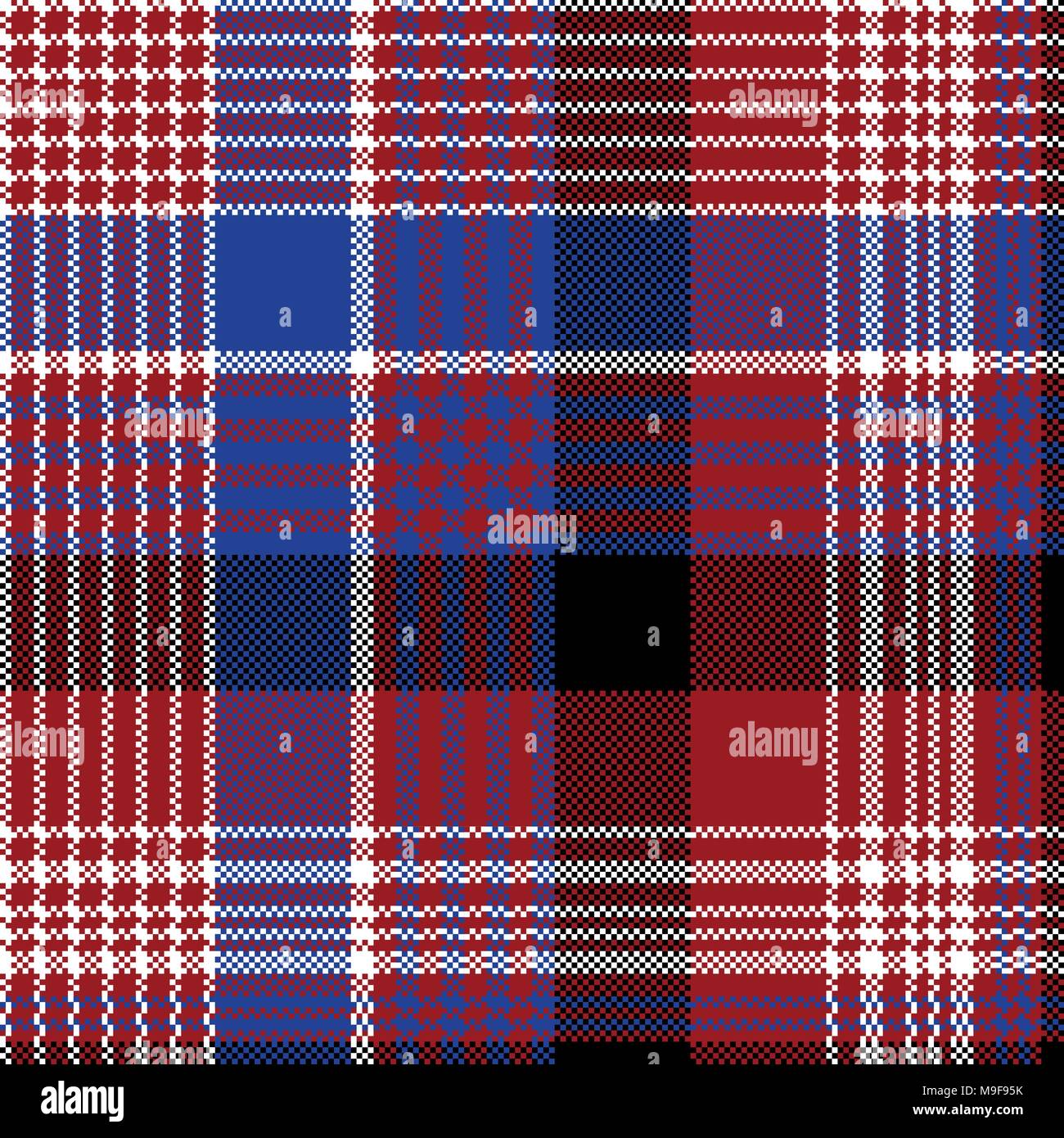 Red blue pixel check seamless pattern. Flat design. Vector illustration ...
