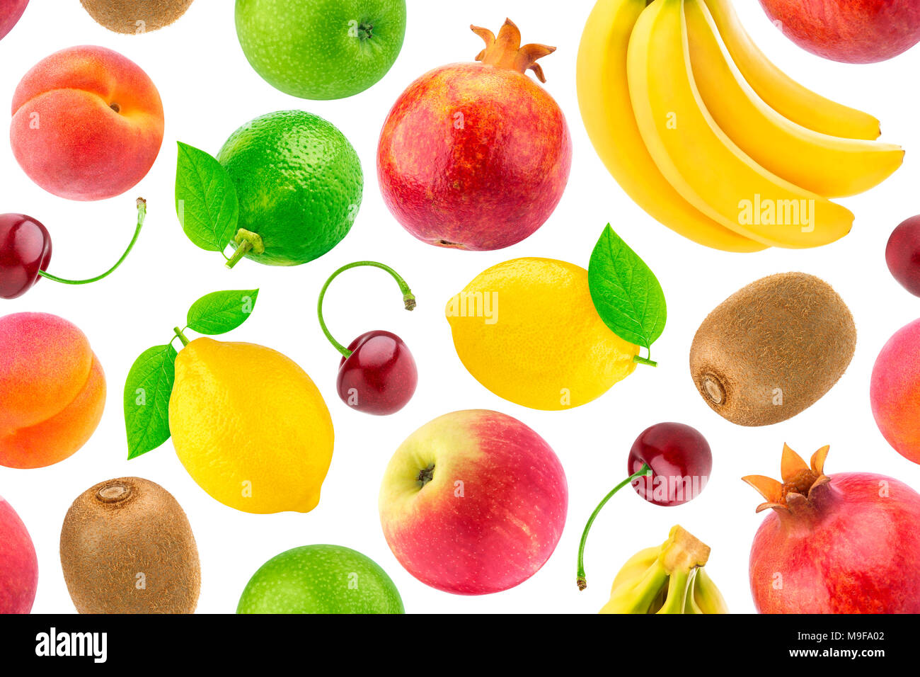 Fruits seamless pattern. Background of fresh falling fruits and berries ...