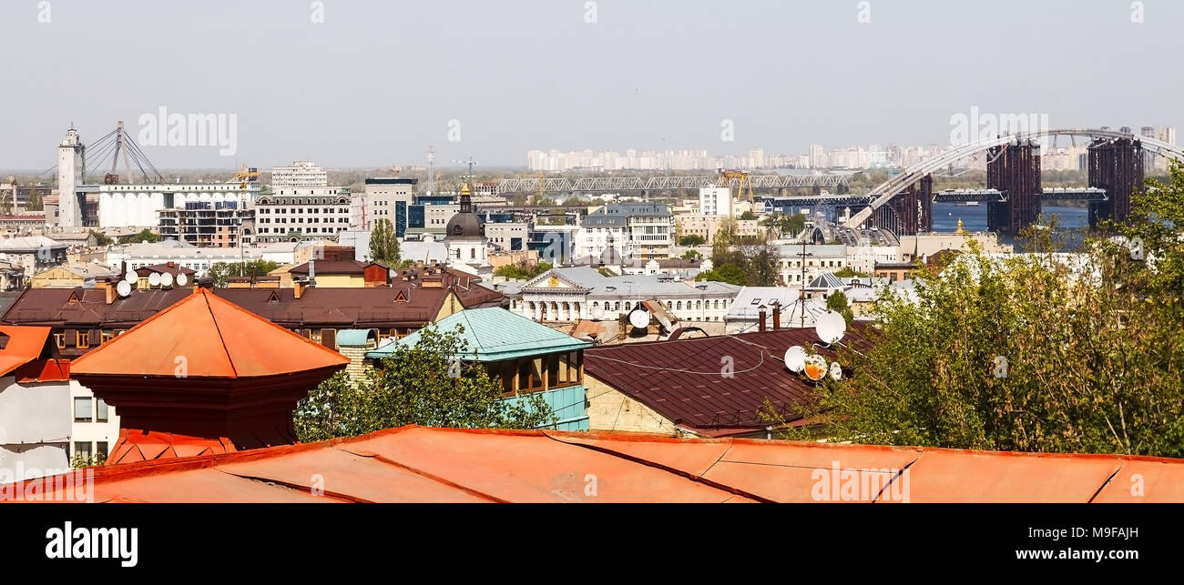 Kiev, Ukraine. A view of the Roof of Vozdvizhenka on Podol. City ...