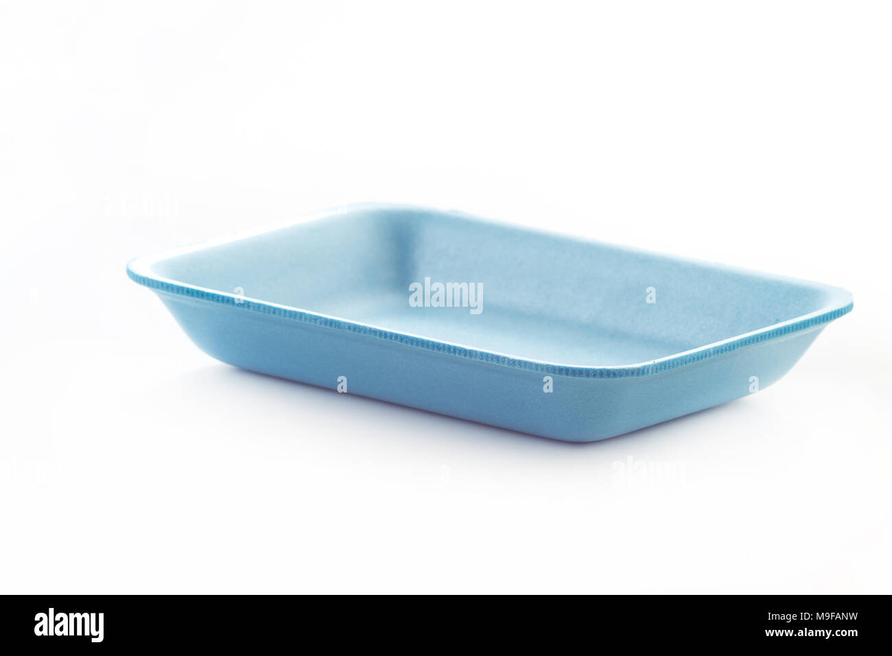 Blue empty food tray isolated on white background Stock Photo - Alamy