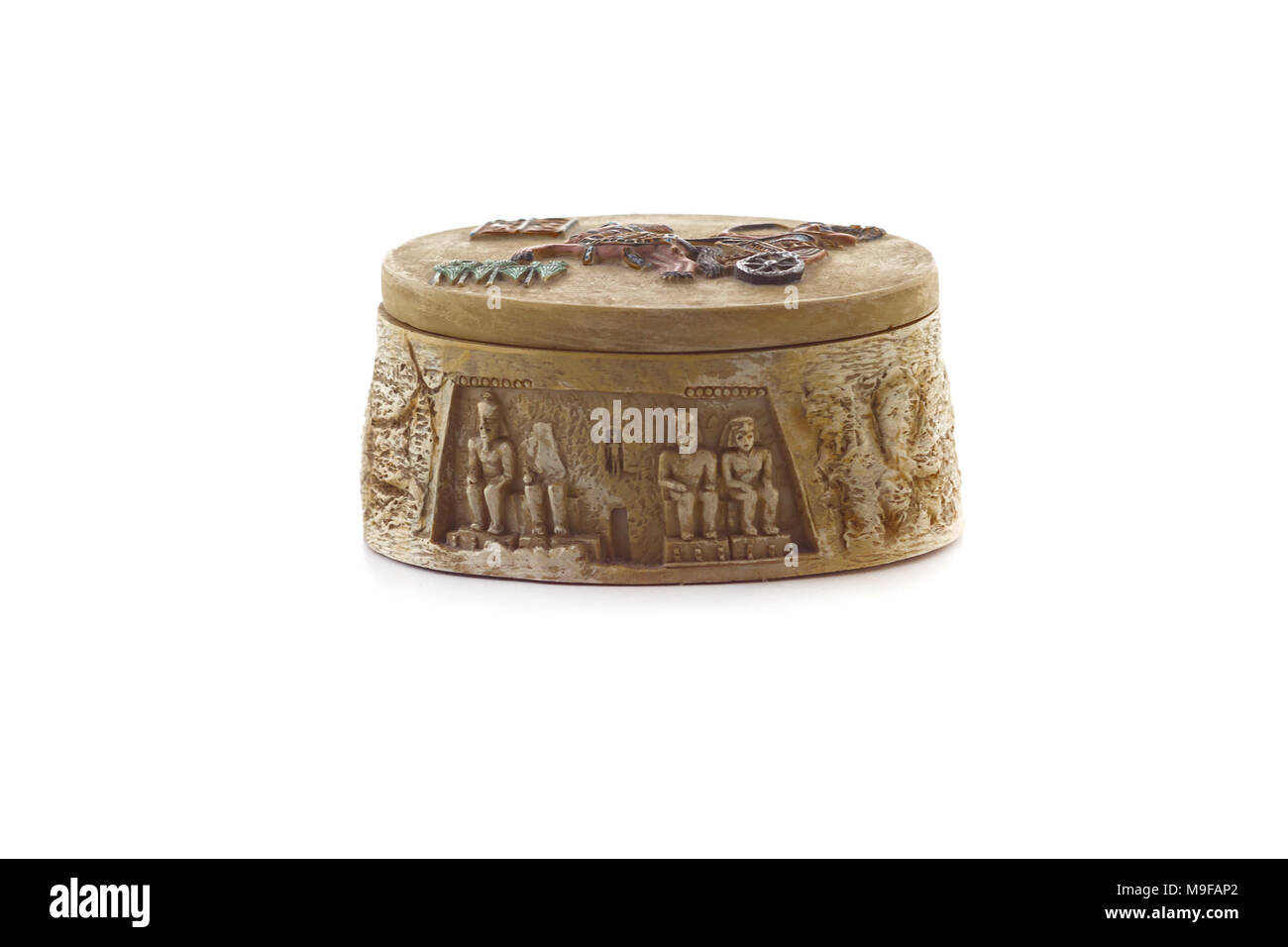 Ancient bone casket in Egyptian style isolated on white background ...