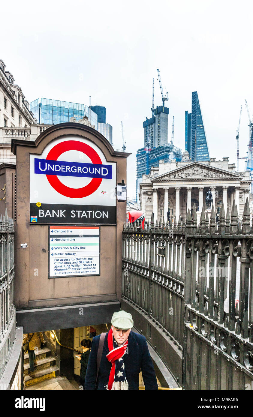 Bank station underground exit london hi-res stock photography and ...