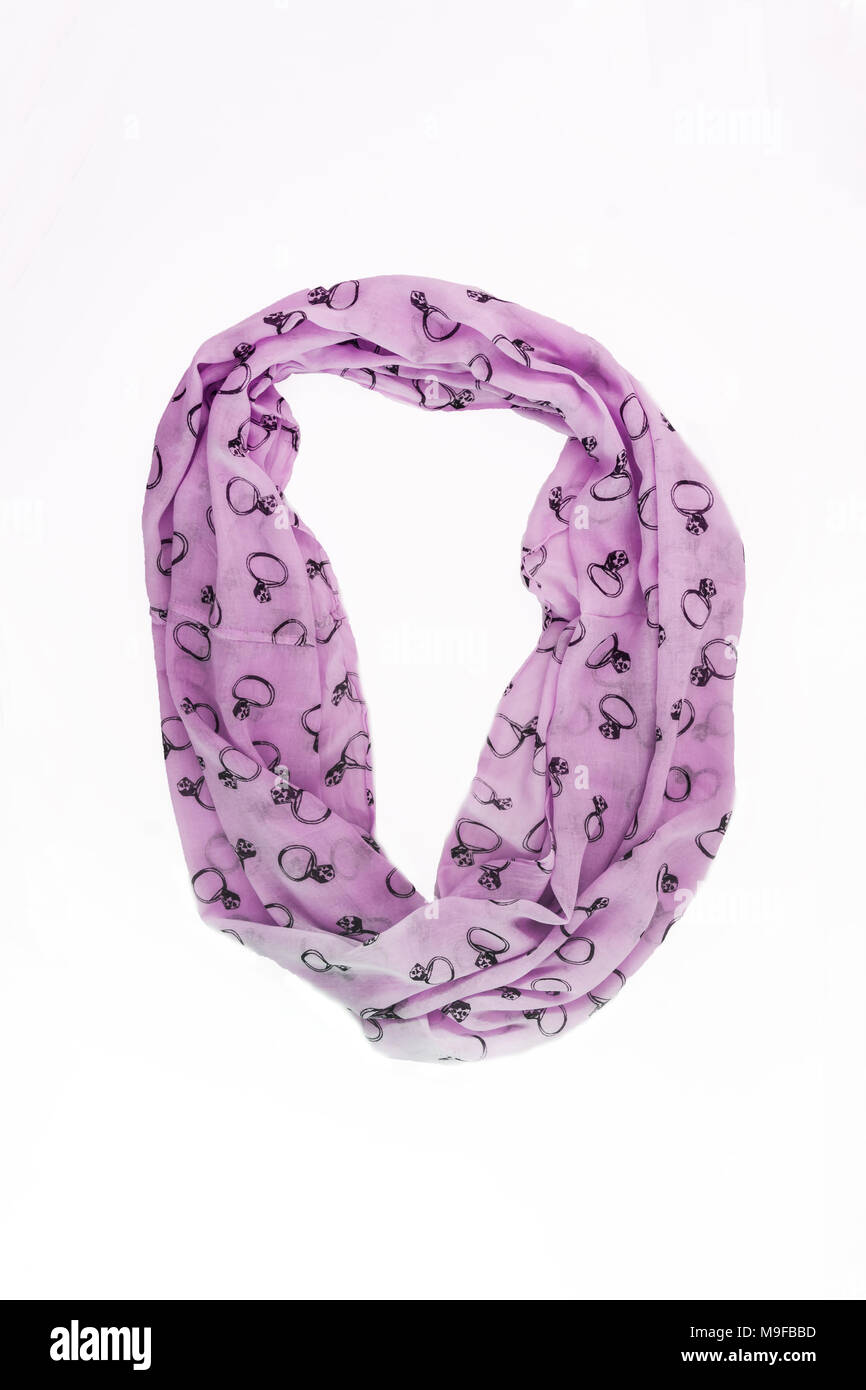 colored with trendy pattern ring scarf-snood, isolated on white ...