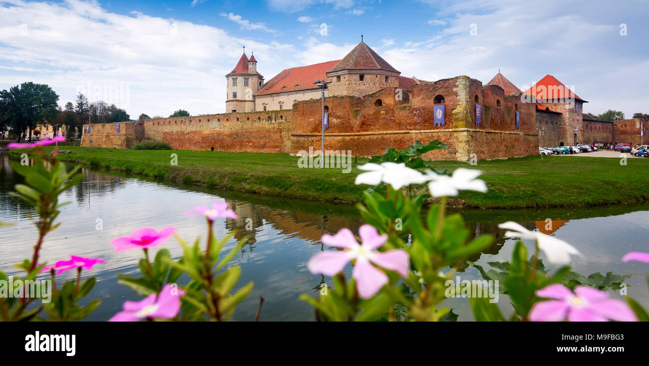 Castle in Fagaras is arhitectural landmark in Romania Stock Photo - Alamy