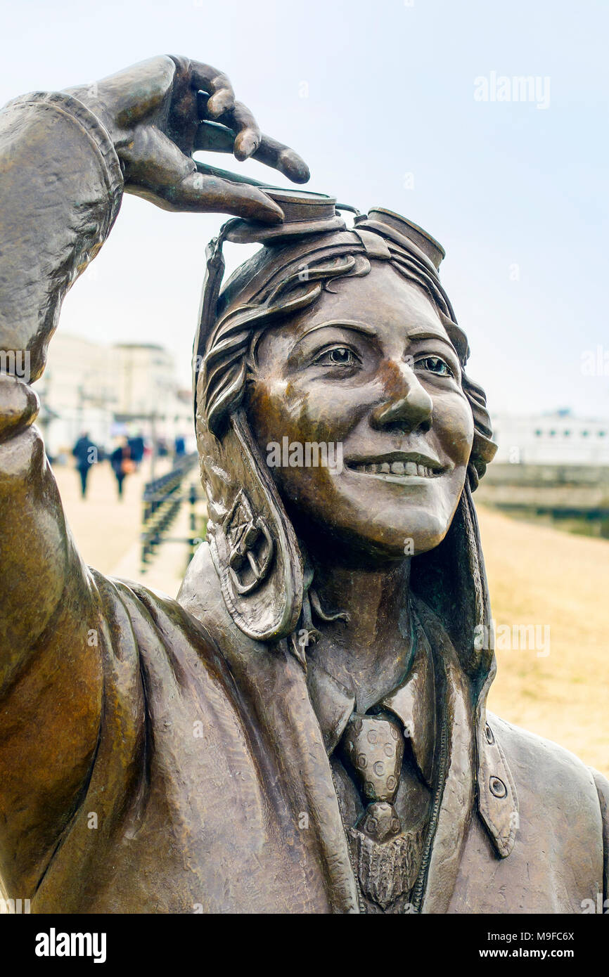Amy Johnson,Aviator,Bronze,Statue,Herne Bay,Seafront,Kent,England ...