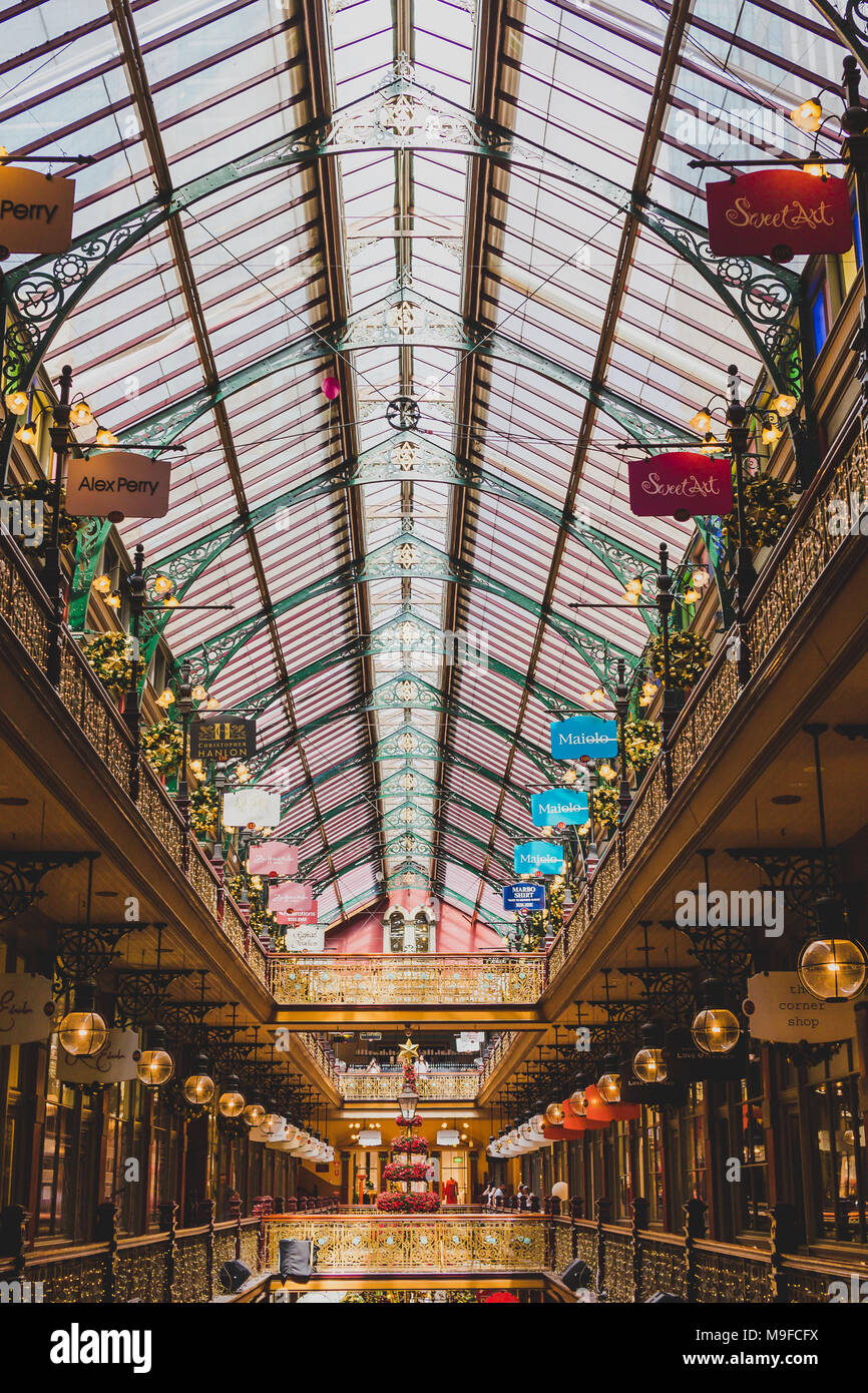 SYDNEY, AUSTRALIA - December 16th, 2013: View of the Strand Arcade, an ...