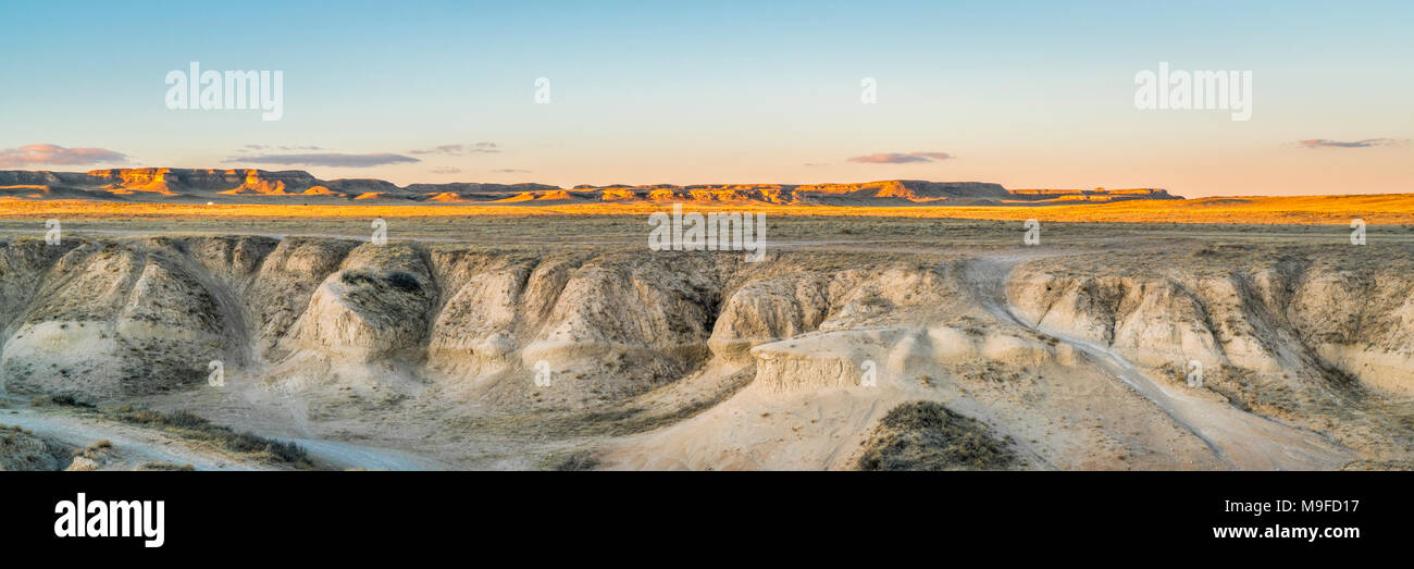 panorama of sunset over Pawnee National Grassland in northern Colorado ...