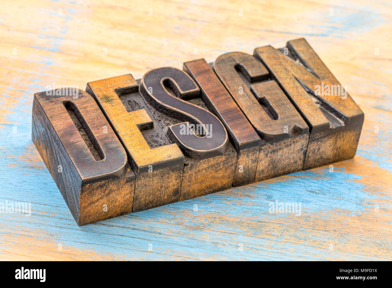 design word abstract in vintage letterpress wood type Stock Photo - Alamy