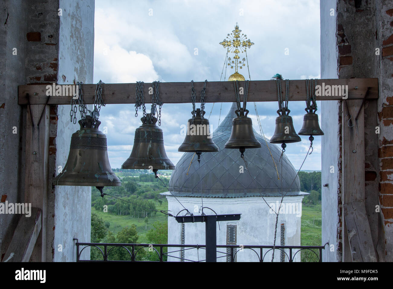 Bells in the bell tower of the old Russian Orthodox Church Stock Photo ...