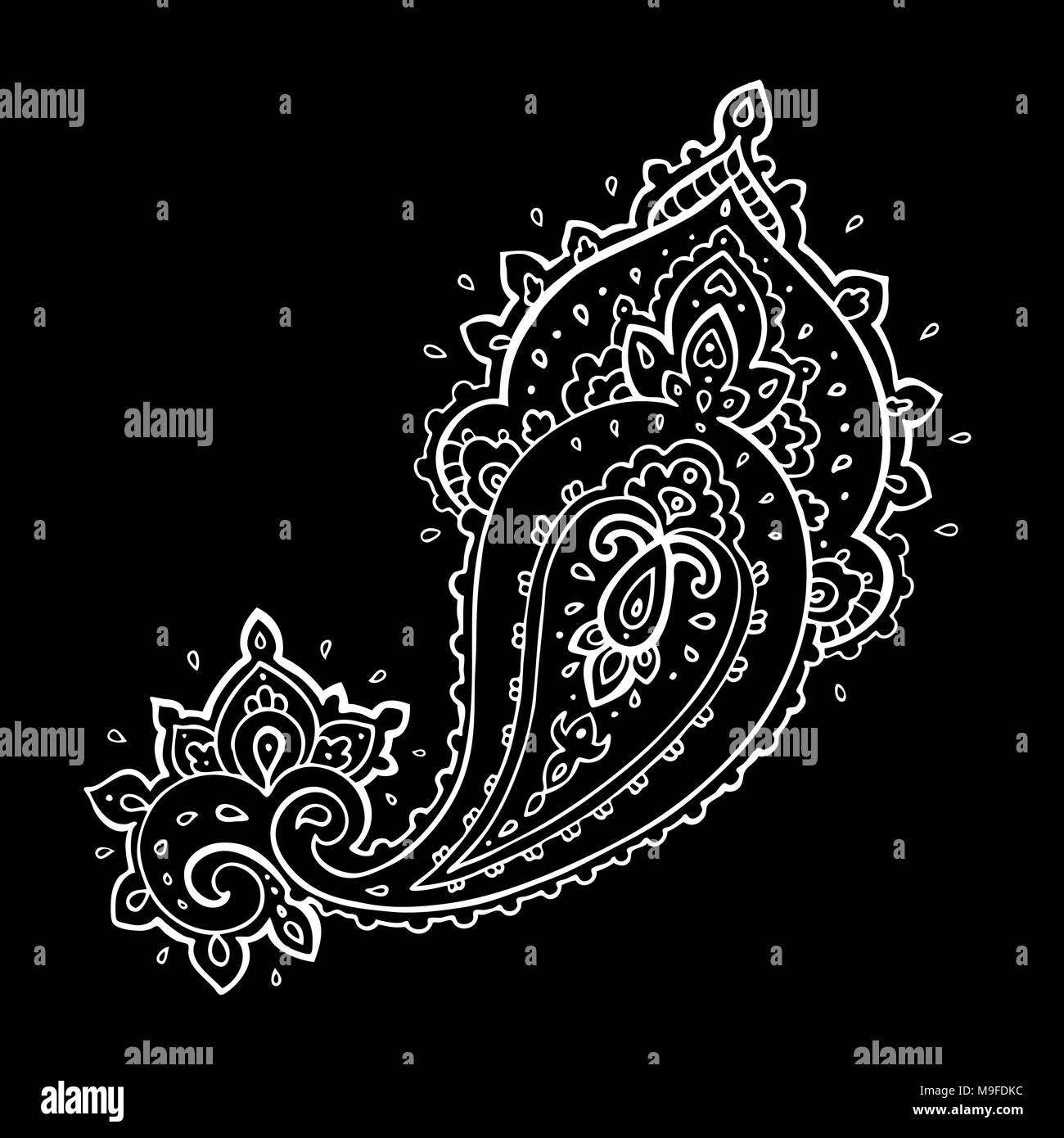 Paisley. Hand Drawn Boho ornament. Vector illustration Stock Vector ...