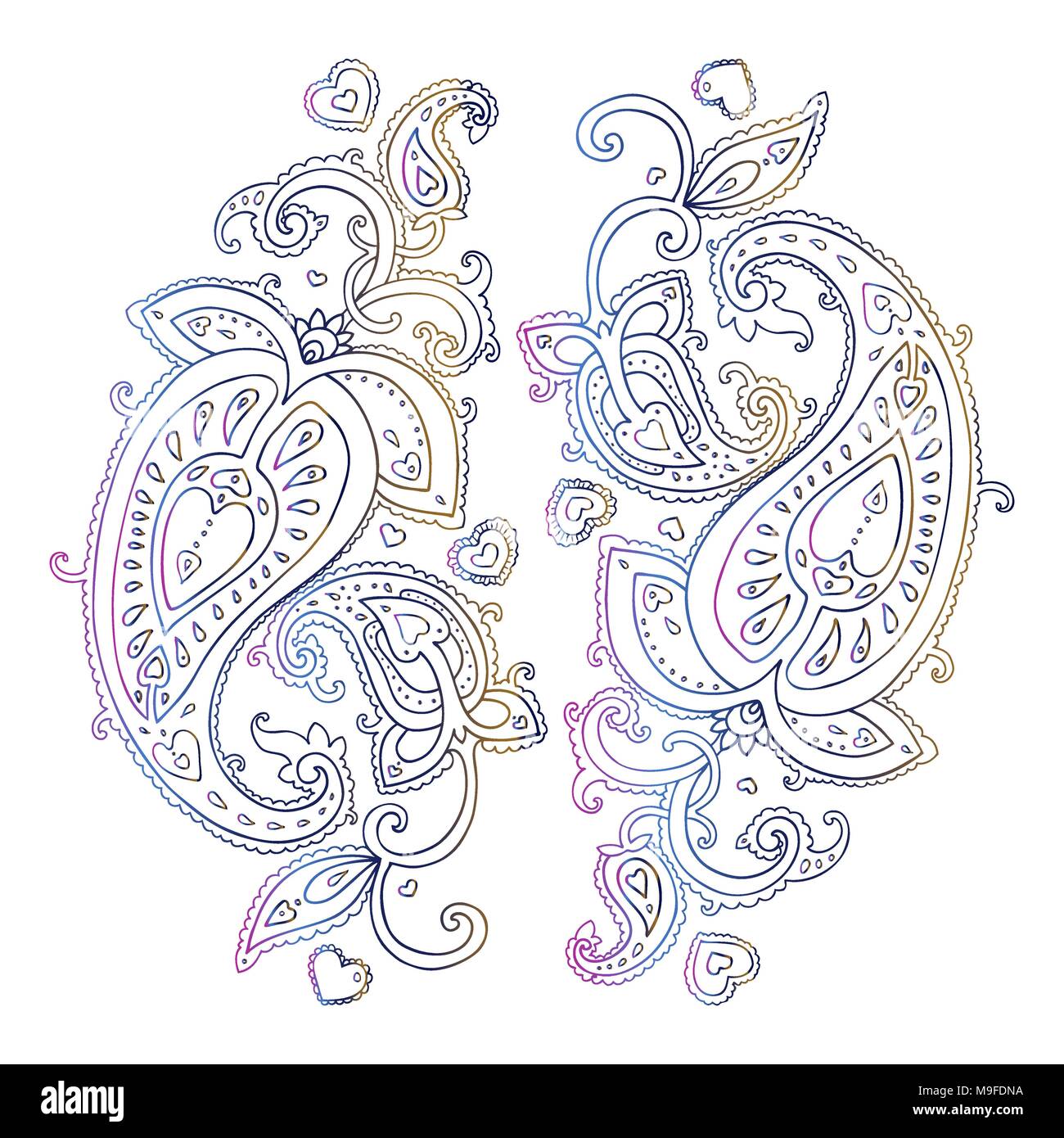 Paisley. Hand Drawn Boho ornament. Vector illustration Stock Vector ...