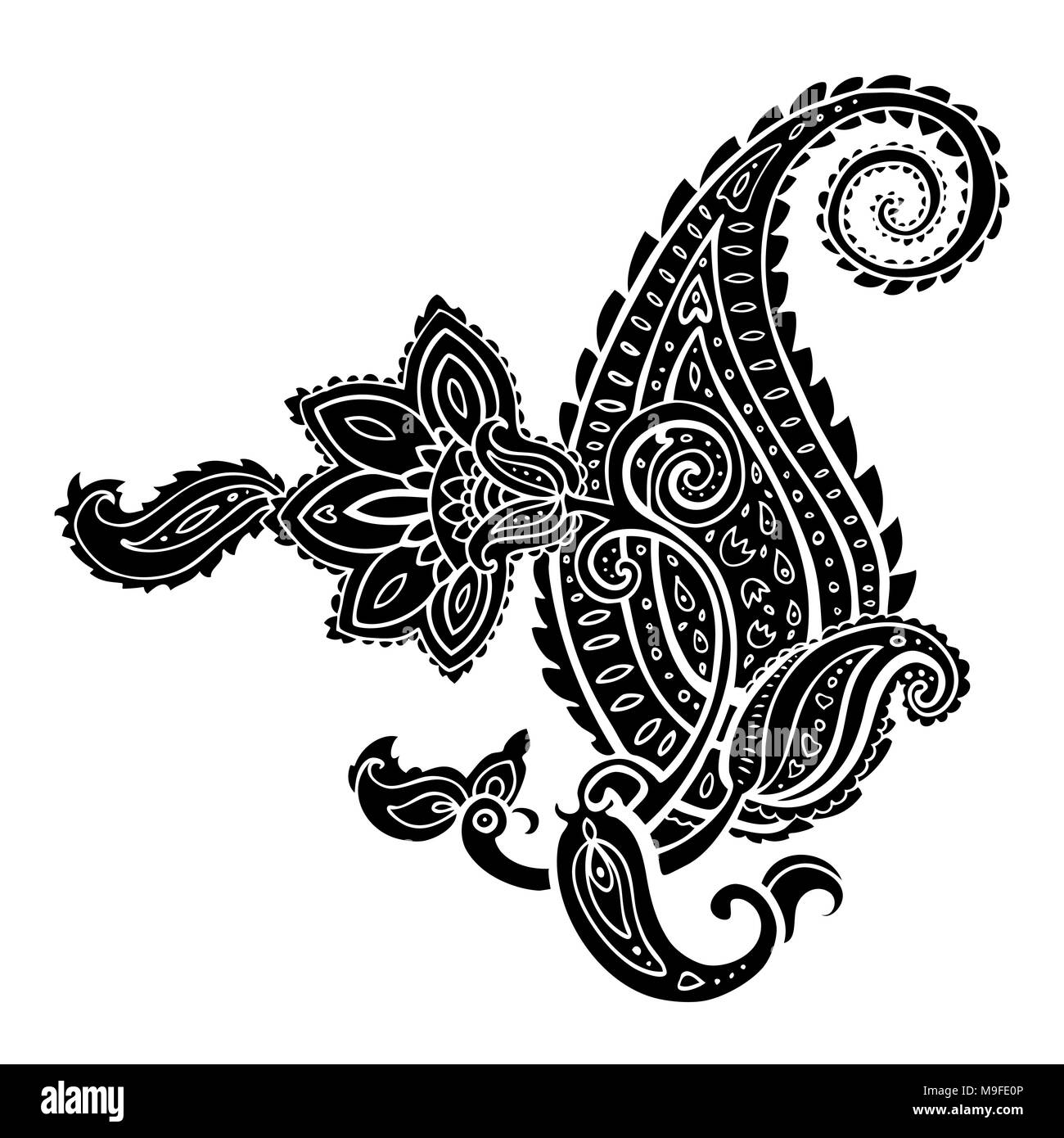 Paisley. Hand Drawn Boho ornament. Vector illustration Stock Vector ...
