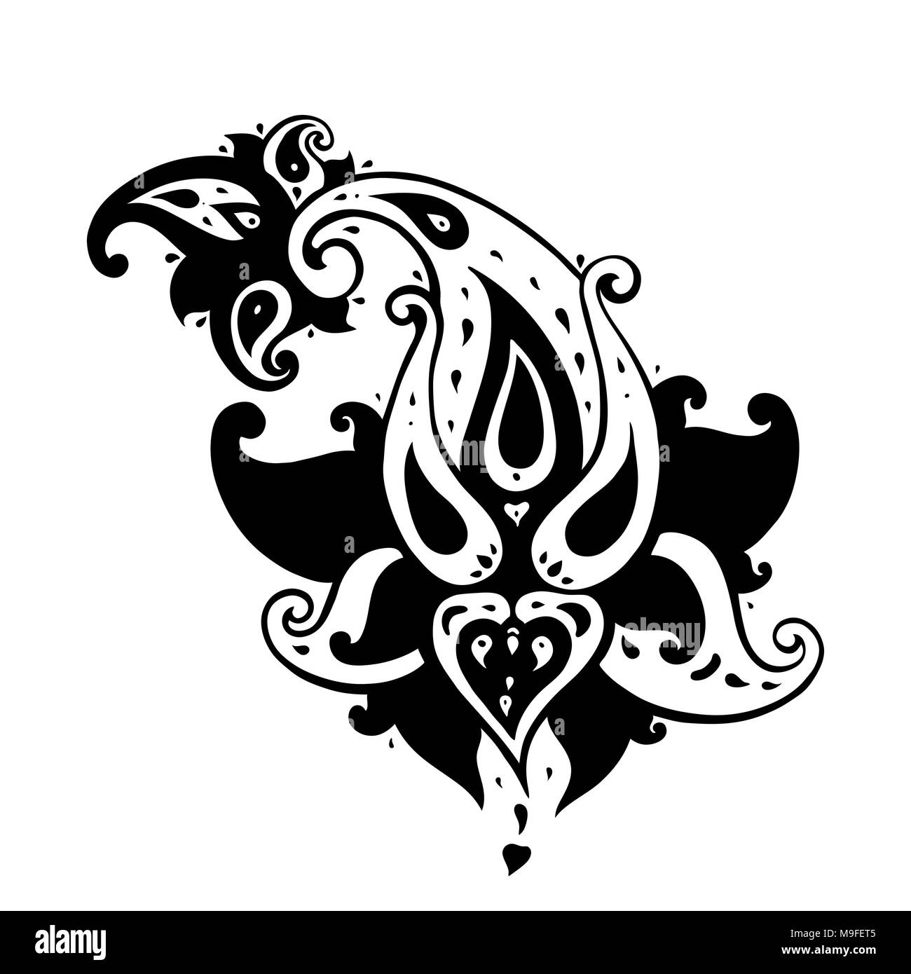 Paisley background. Hand Drawn ornament. Vector illustration Stock ...