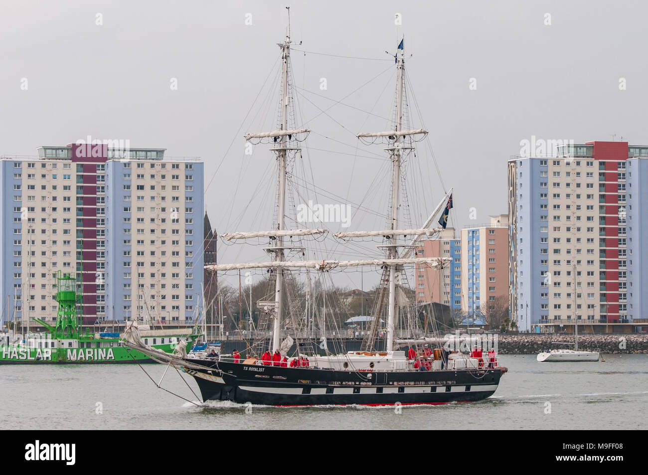 The Sea Cadets Sail Training Flagship, TS Royalist, departing ...