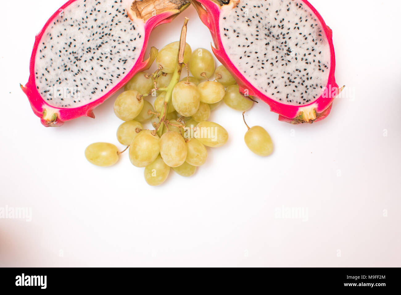Exotic fruit. Creative layout made of , orange, papaya, dragon fruit ...