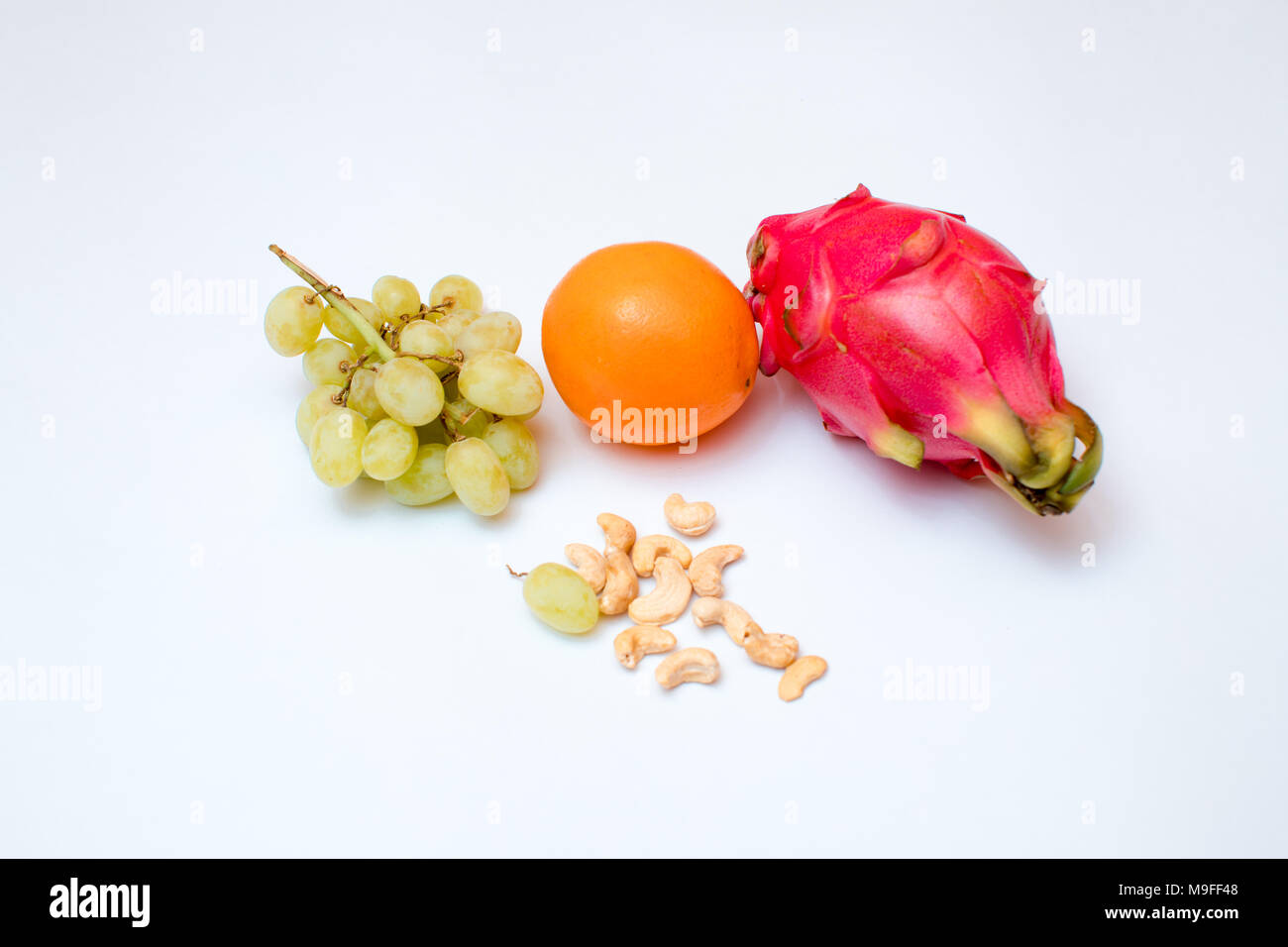 Exotic fruit. Creative layout made of , orange, papaya, dragon fruit ...