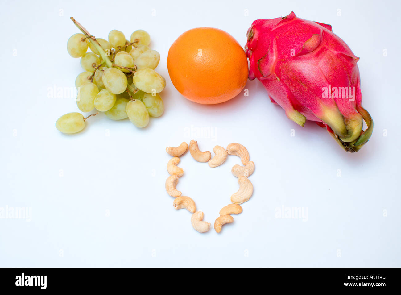 Exotic fruit. Creative layout made of , orange, papaya, dragon fruit ...