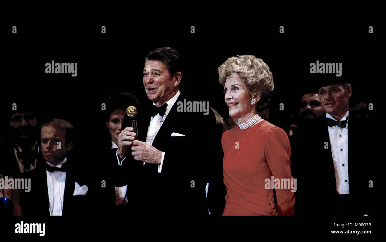 Washington, DC., USA, January 19, 1985 President Ronald Reagan and ...