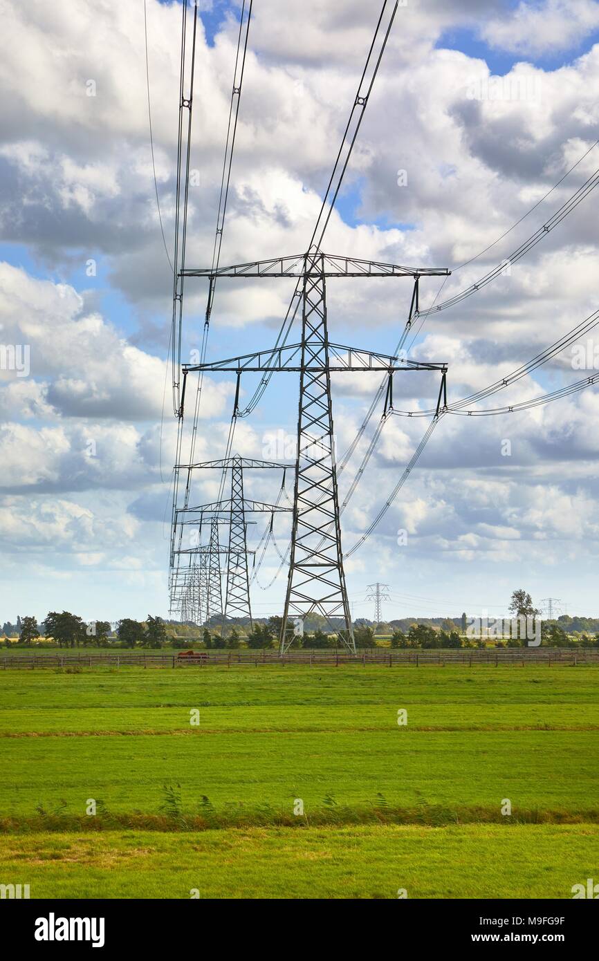 Electric power lines Stock Photo - Alamy