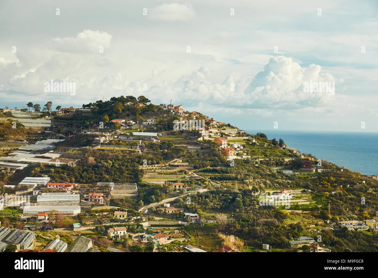 Mediterranean coastal landscape Stock Photo - Alamy