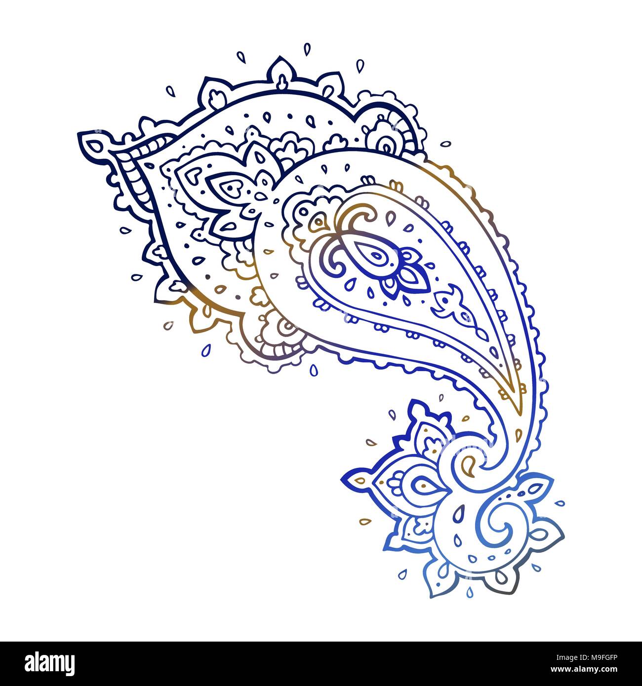 Paisley. Hand Drawn Boho ornament. Vector illustration Stock Vector ...