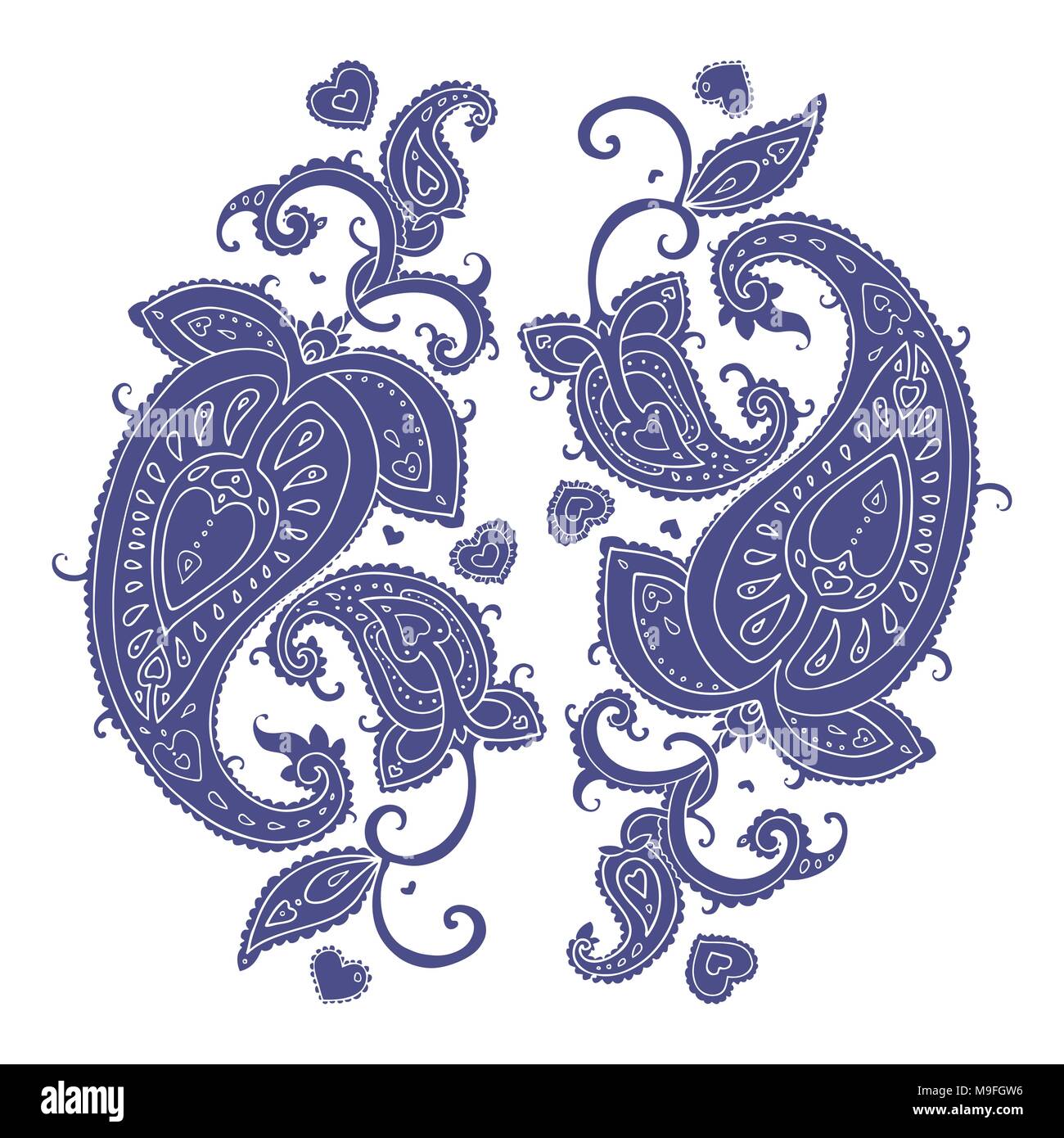 Paisley background. Hand Drawn ornament. Vector illustration Stock ...