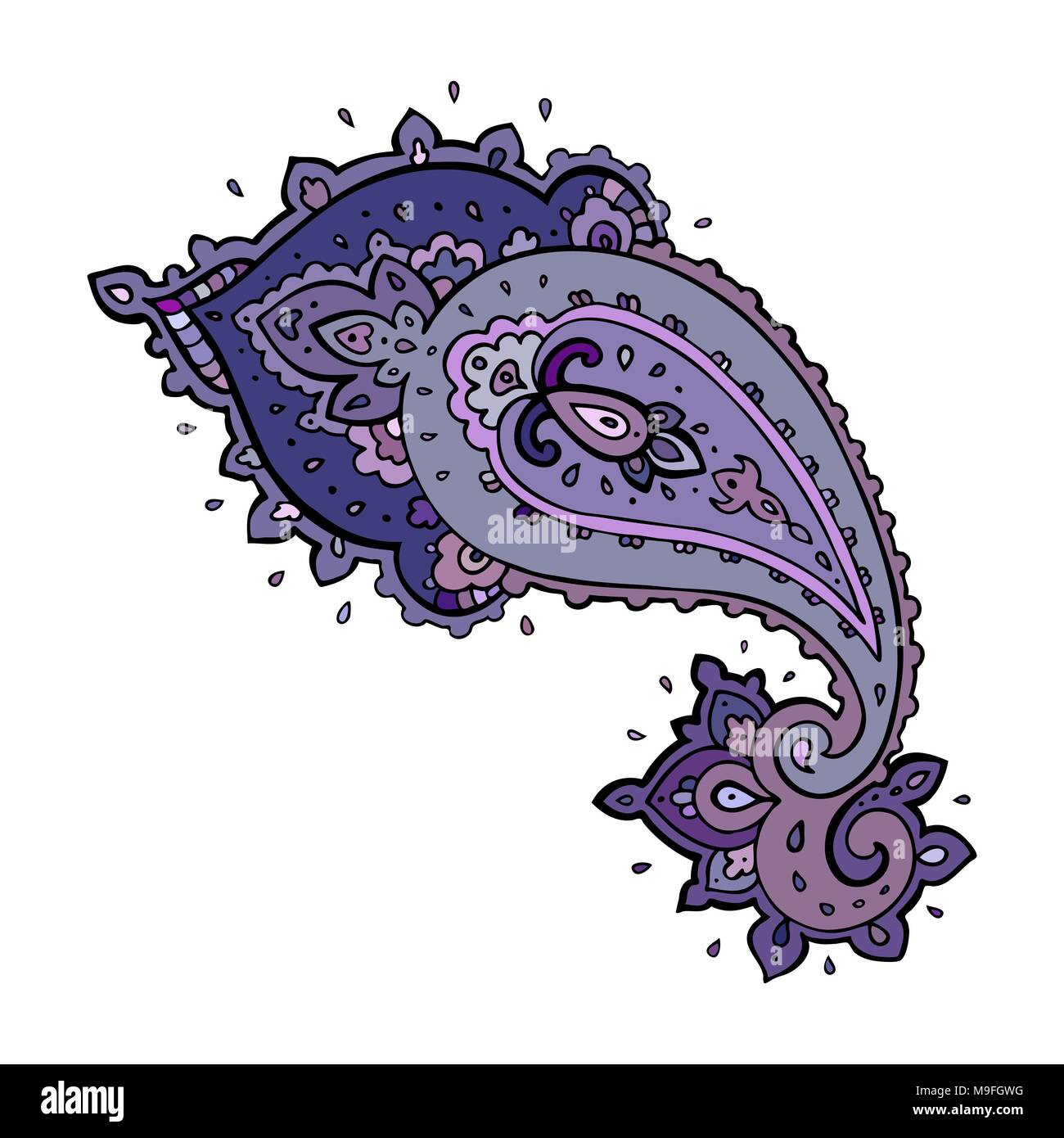 Paisley. Hand Drawn Boho ornament. Vector illustration Stock Vector ...