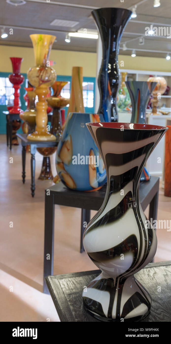 gallery of decorative glass vessels Stock Photo - Alamy