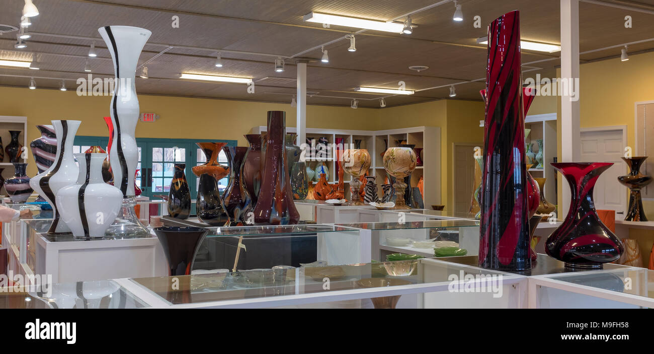 gallery of decorative glass vessels Stock Photo - Alamy