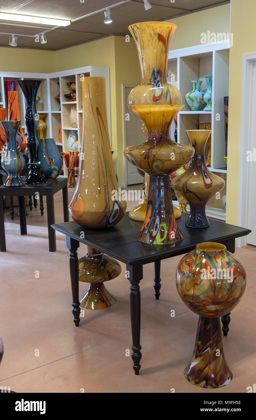 gallery of decorative glass vessels Stock Photo - Alamy