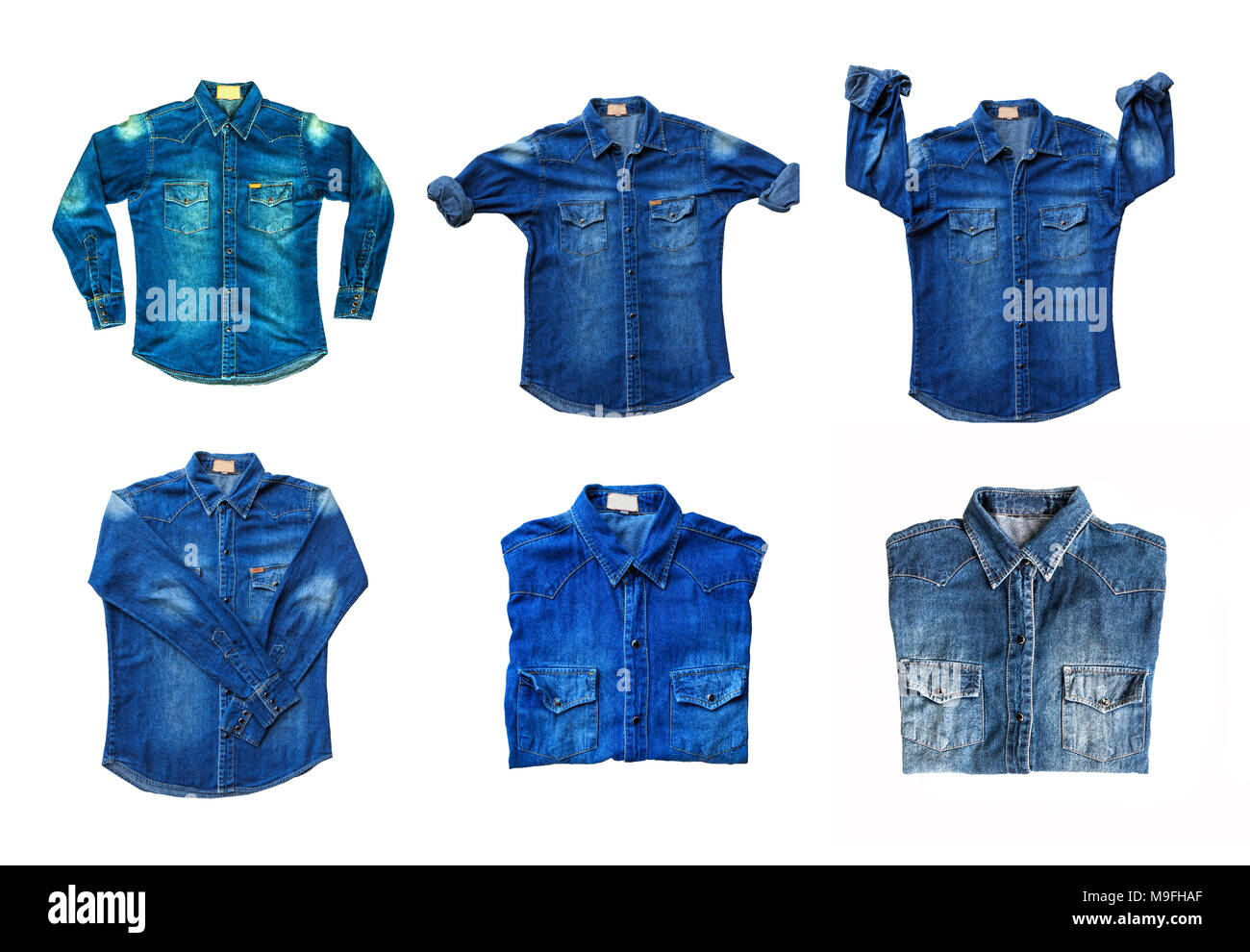 Top view shirt denim blue jeans isolated on white background Stock ...