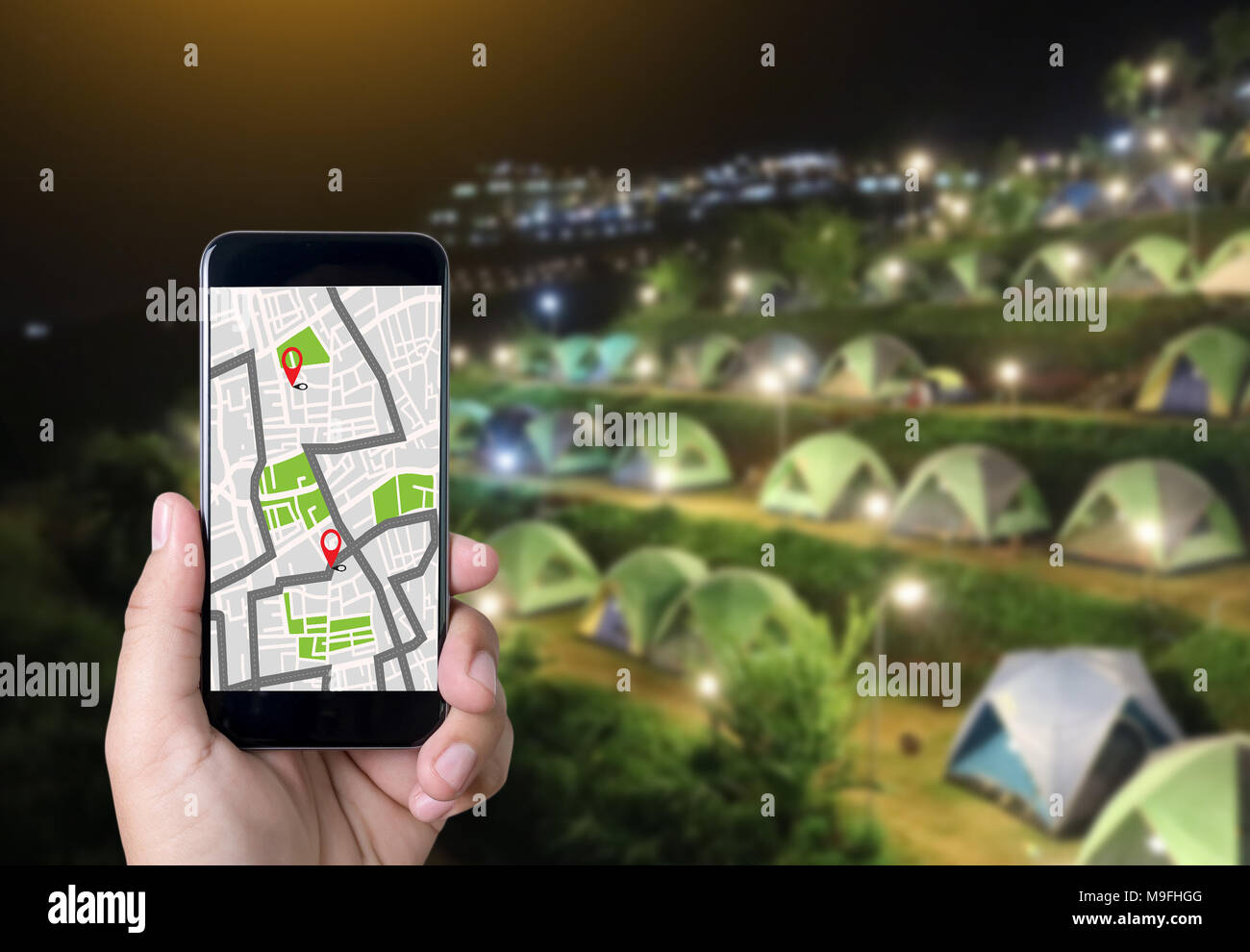 GPS Map to Route Destination network connection Location Street Map ...