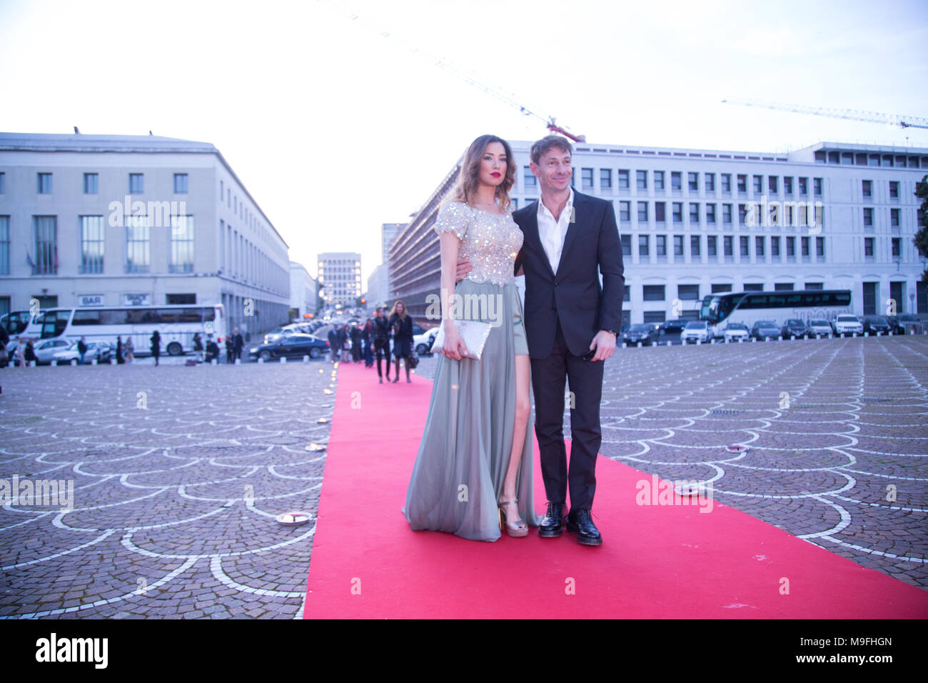 Roma, Italy. 25th Mar, 2018. Italian actor Giorgio Pasotti with his ...