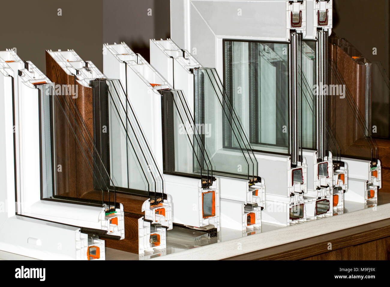 Cross section of aluminum profile for window hi-res stock photography ...